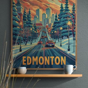 Edmonton Printable Travel Poster, Artistic Edmonton Wall Art, Ideal for ...