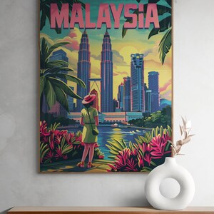 Malaysia Printable Travel Poster, Vibrant Wall Art, Home Decor, Perfect ...