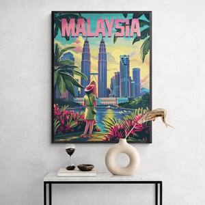 Malaysia Printable Travel Poster, Vibrant Wall Art, Home Decor, Perfect ...