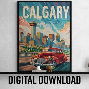 Calgary Printable Travel Poster, Stunning Wall Décor, Ideal for Living ...