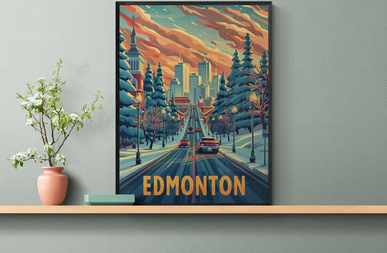 Edmonton Printable Travel Poster, Artistic Edmonton Wall Art, Ideal for ...