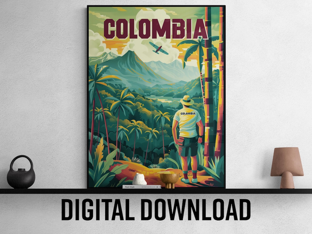 Colombia Travel Poster, Vibrant Printable Wall Art, Home Decor, Travel ...