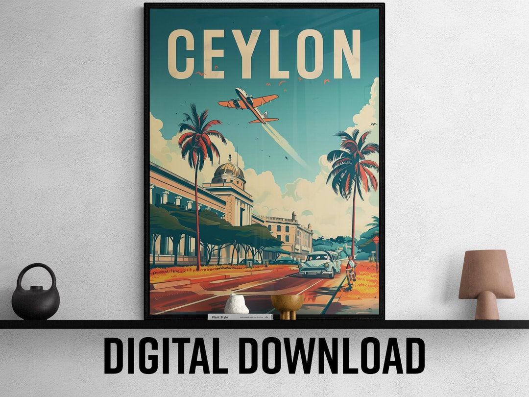 Ceylon Printable Travel Poster, Vintage Sri Lanka Wall Art, Perfect for ...