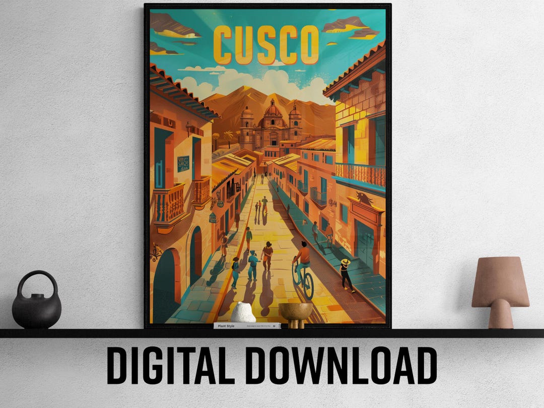 Cusco Printable Travel Poster, Vibrant Wall Art Décor, Perfect for Home ...