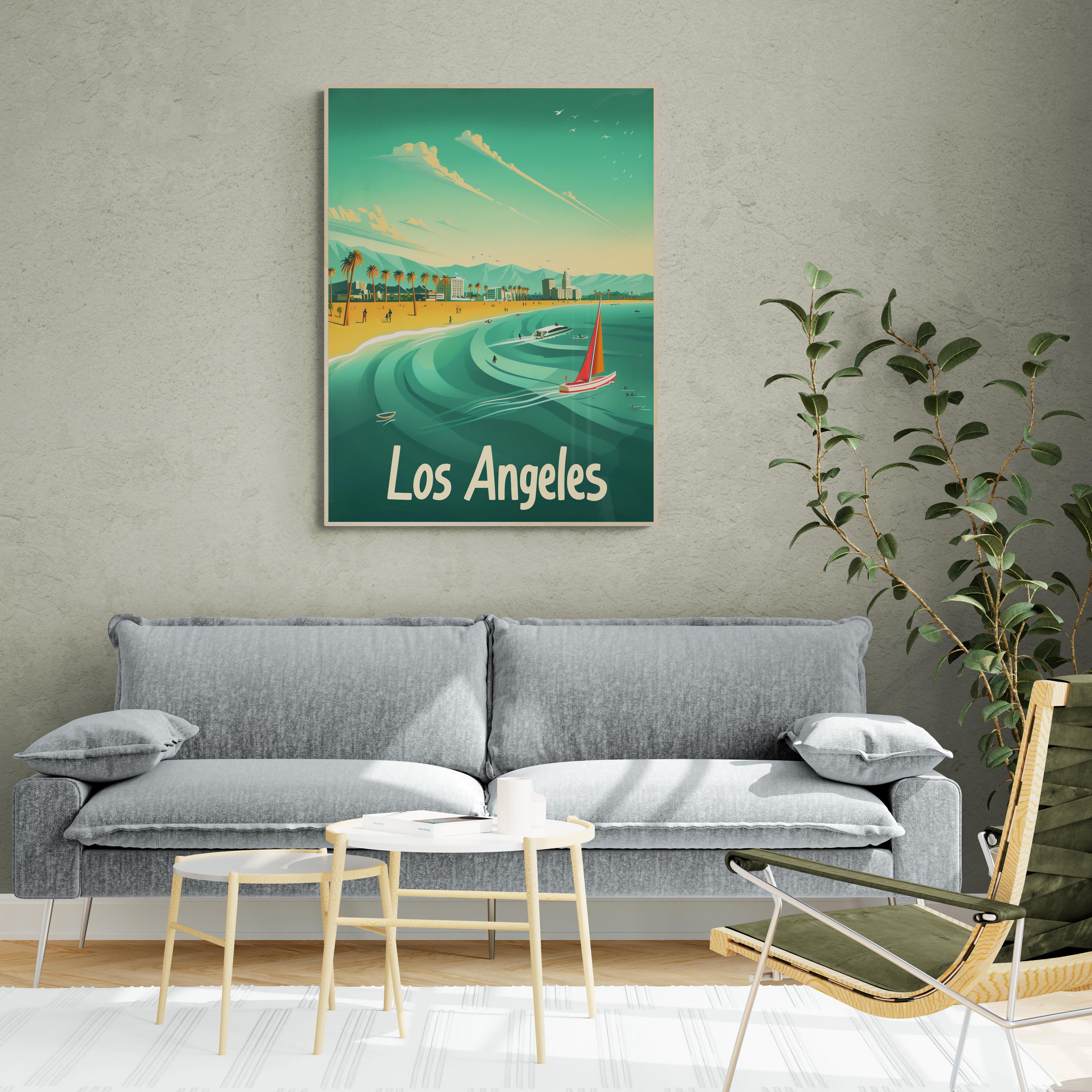 Printable Los Angeles Travel Poster, Modern Wall Print, Great for ...