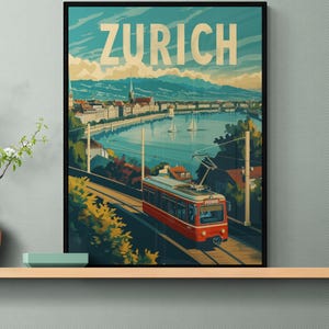 Zurich Printable Travel Poster, Modern Wall Art Decor for Home or ...
