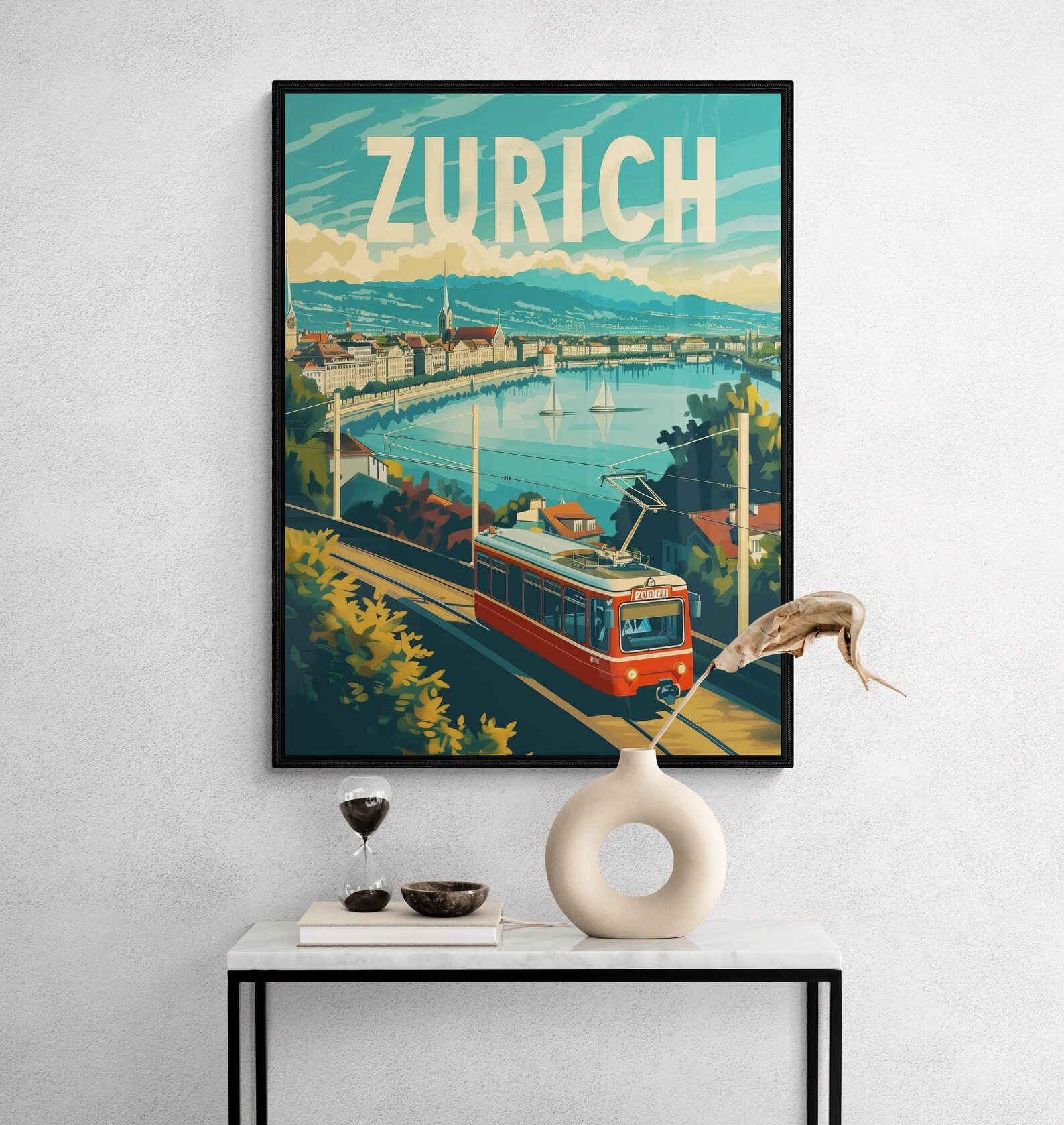 Zurich Printable Travel Poster, Modern Wall Art Decor for Home or ...