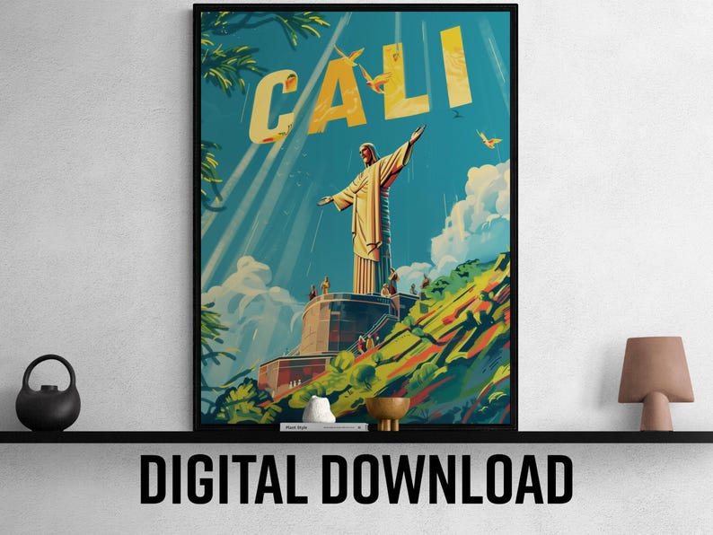 Cali Colombia Travel Poster Printable Wall Art, Vibrant Cityscape Decor ...