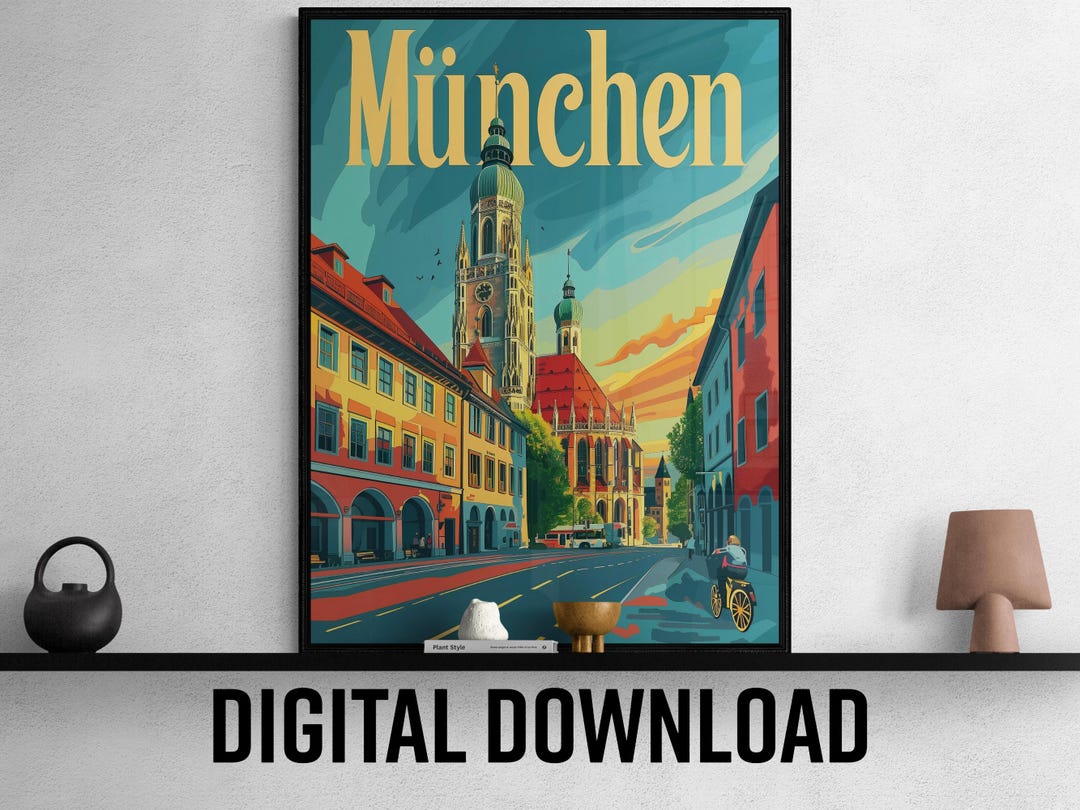 Munich Printable Travel Poster, Vintage Wall Art for Home Decor ...