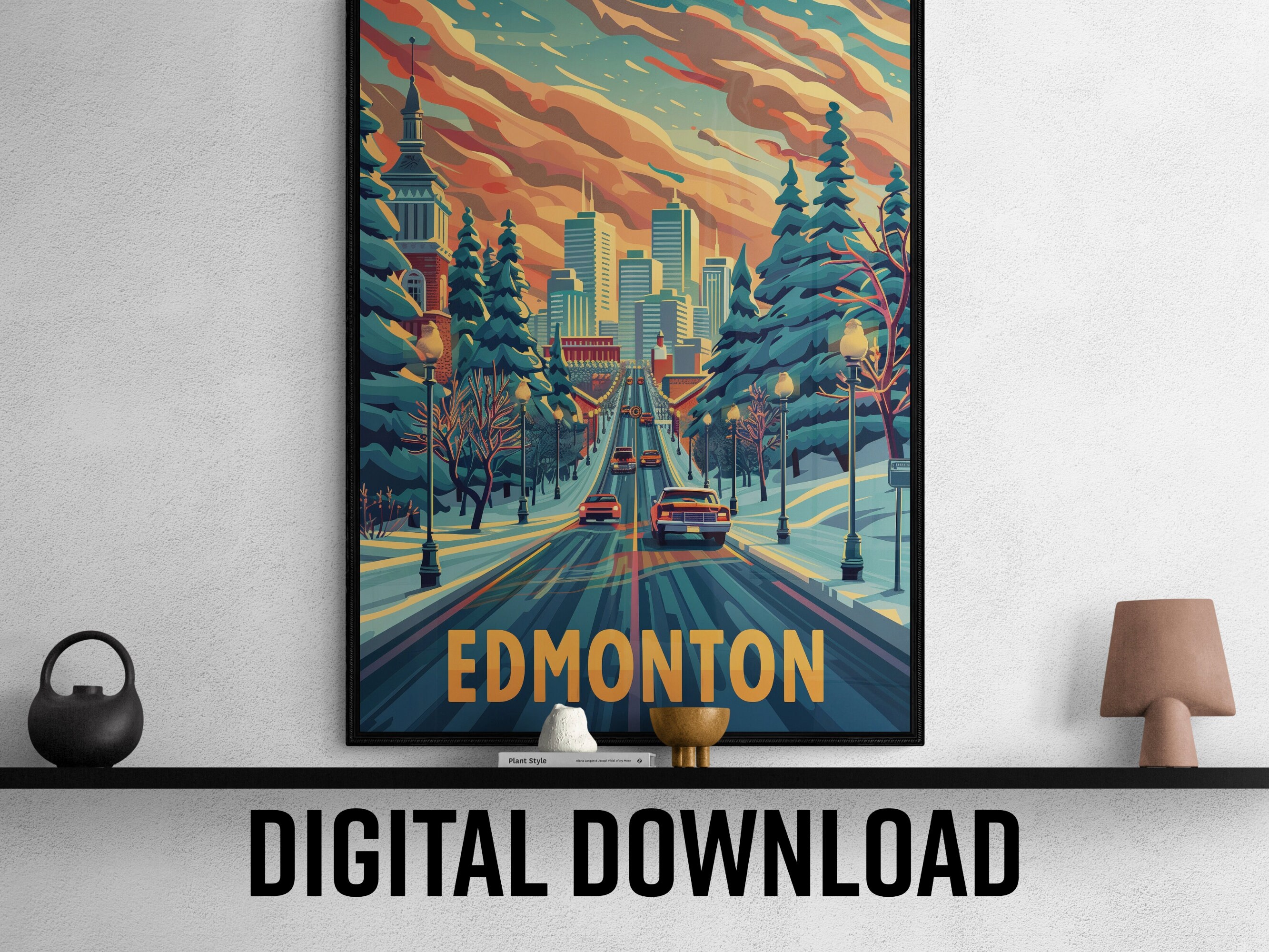 Edmonton Printable Travel Poster, Artistic Edmonton Wall Art, Ideal for ...