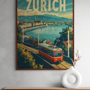 Zurich Printable Travel Poster, Modern Wall Art Decor for Home or ...