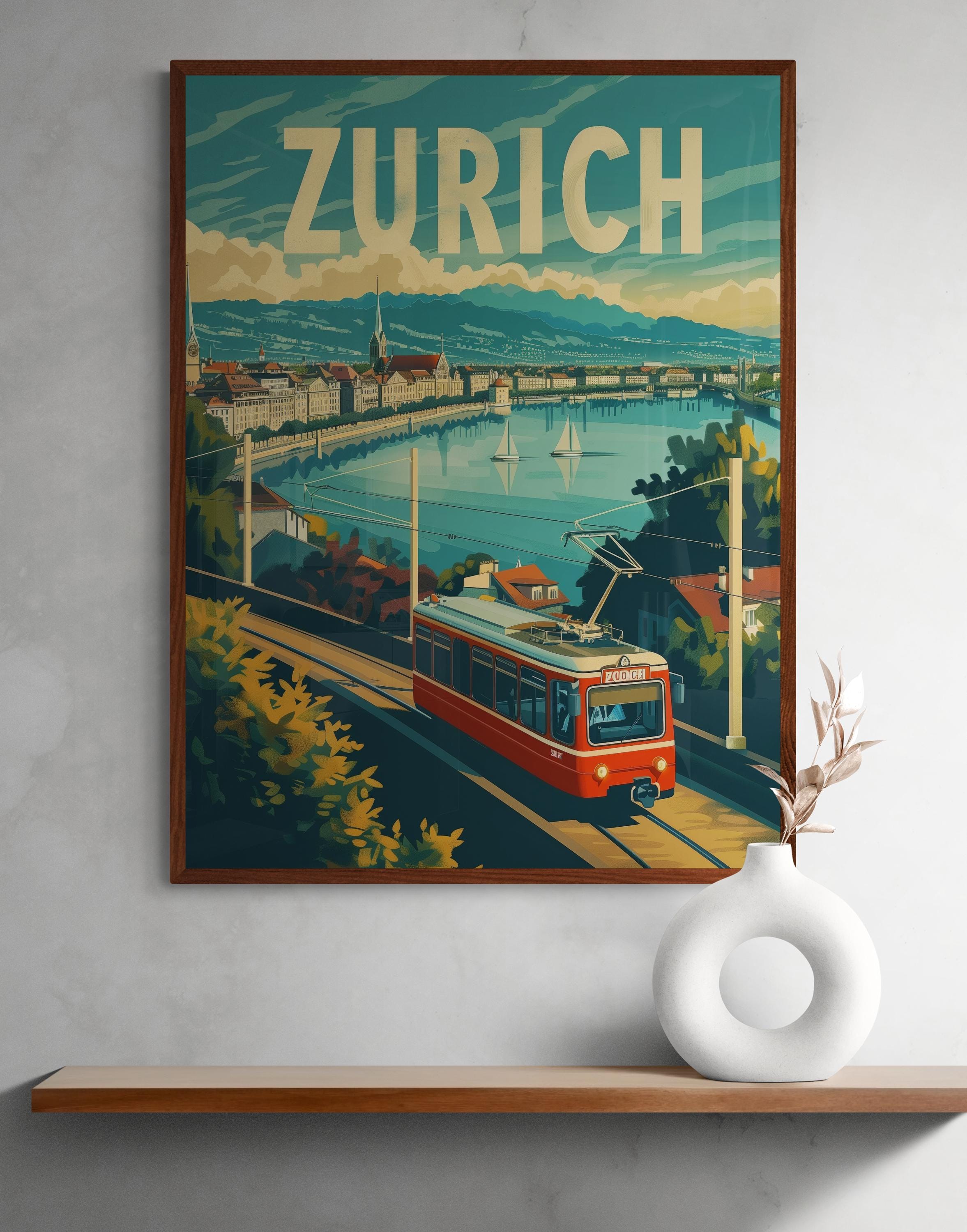 Zurich Printable Travel Poster, Modern Wall Art Decor for Home or ...