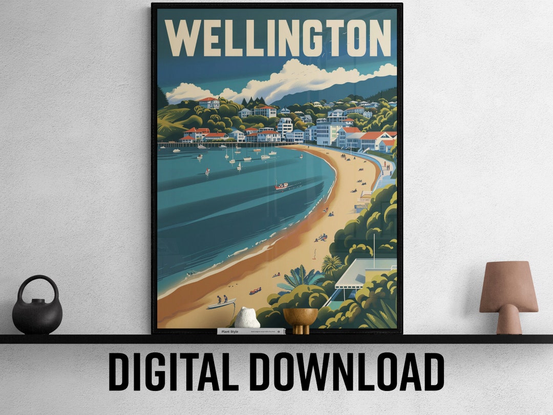 Wellington Travel Poster Printable File, Vintage Wall Art for Home ...