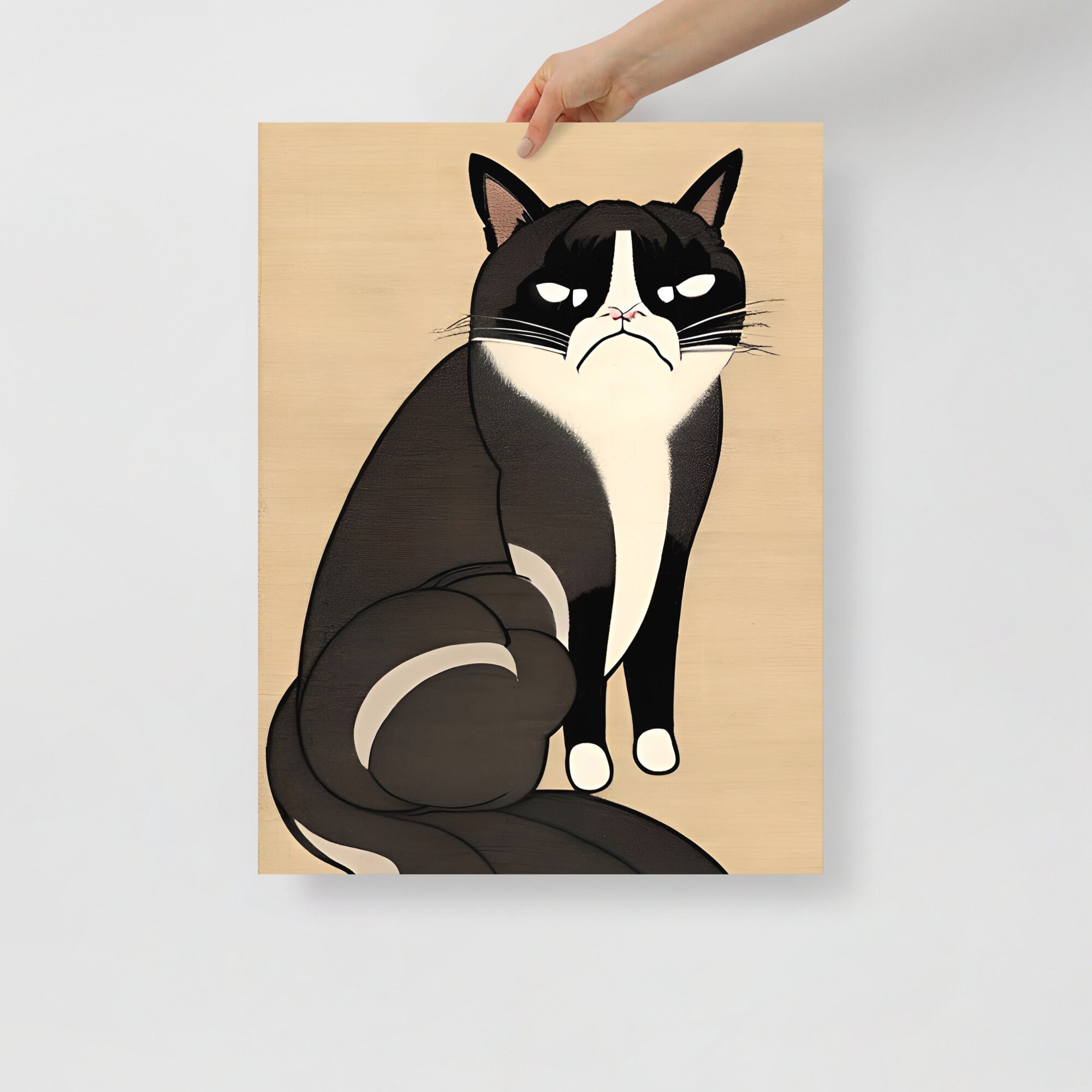 Grumpy Cat Ukiyo-e Style Surreal Abstract Cat Motif - Etsy