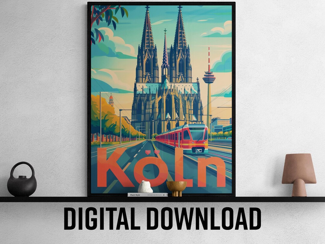 Modern Cologne Travel Poster Printable, Stylish Wall Decor, Perfect for ...