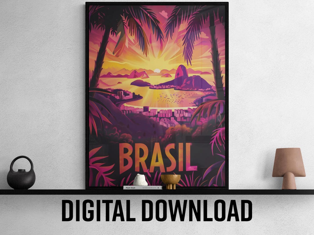 Brazil Printable Travel Poster, Vibrant Wall Art for Home Decor ...