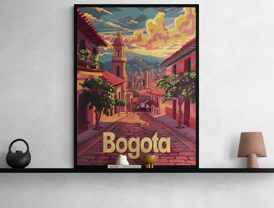 Bogotá Poster Vibrant Vintage Art Print, Colorful Wall Decor for Living ...