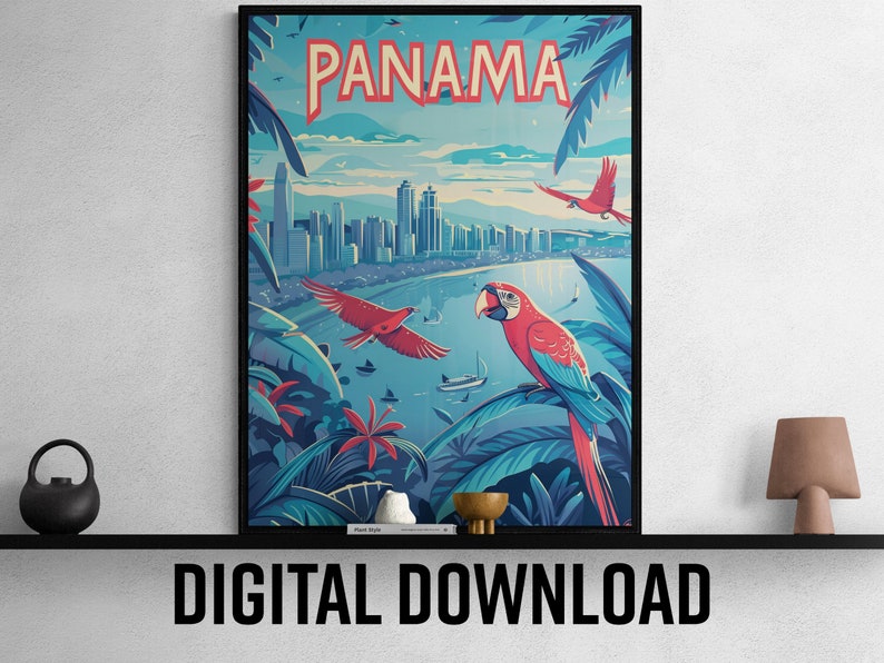 Panama City Printable Travel Poster, Artistic Wall Decor, Ideal Gift ...