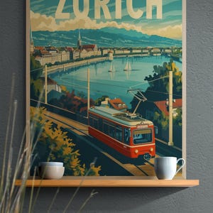 Zurich Printable Travel Poster, Modern Wall Art Decor for Home or ...