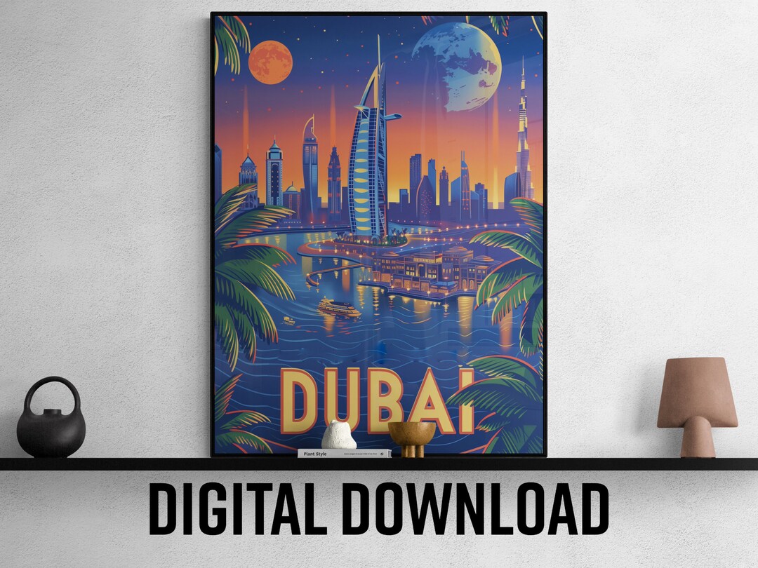 Dubai Printable Travel Poster, Elegant Wall Art, Home Décor, Perfect ...