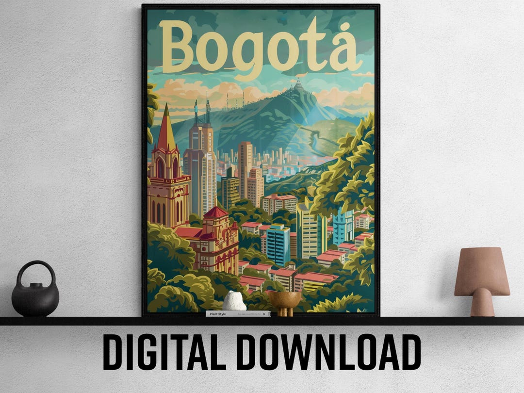 Bogotá Cityscape Travel Poster, Printable Wall Art, Chic Home ...