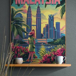 Malaysia Printable Travel Poster, Vibrant Wall Art, Home Decor, Perfect ...