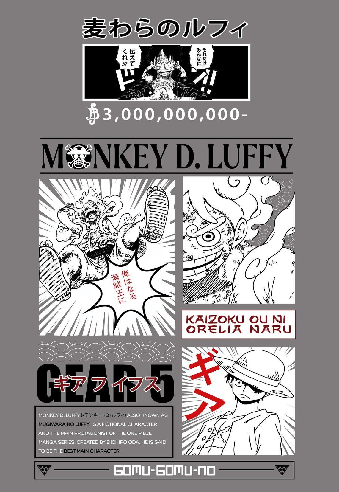 Luffy Gear 5 Front and Back Designs PNG Digital File. - Etsy UK