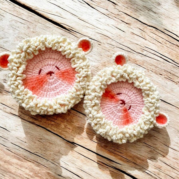 Crochet Pig Coasters - Etsy