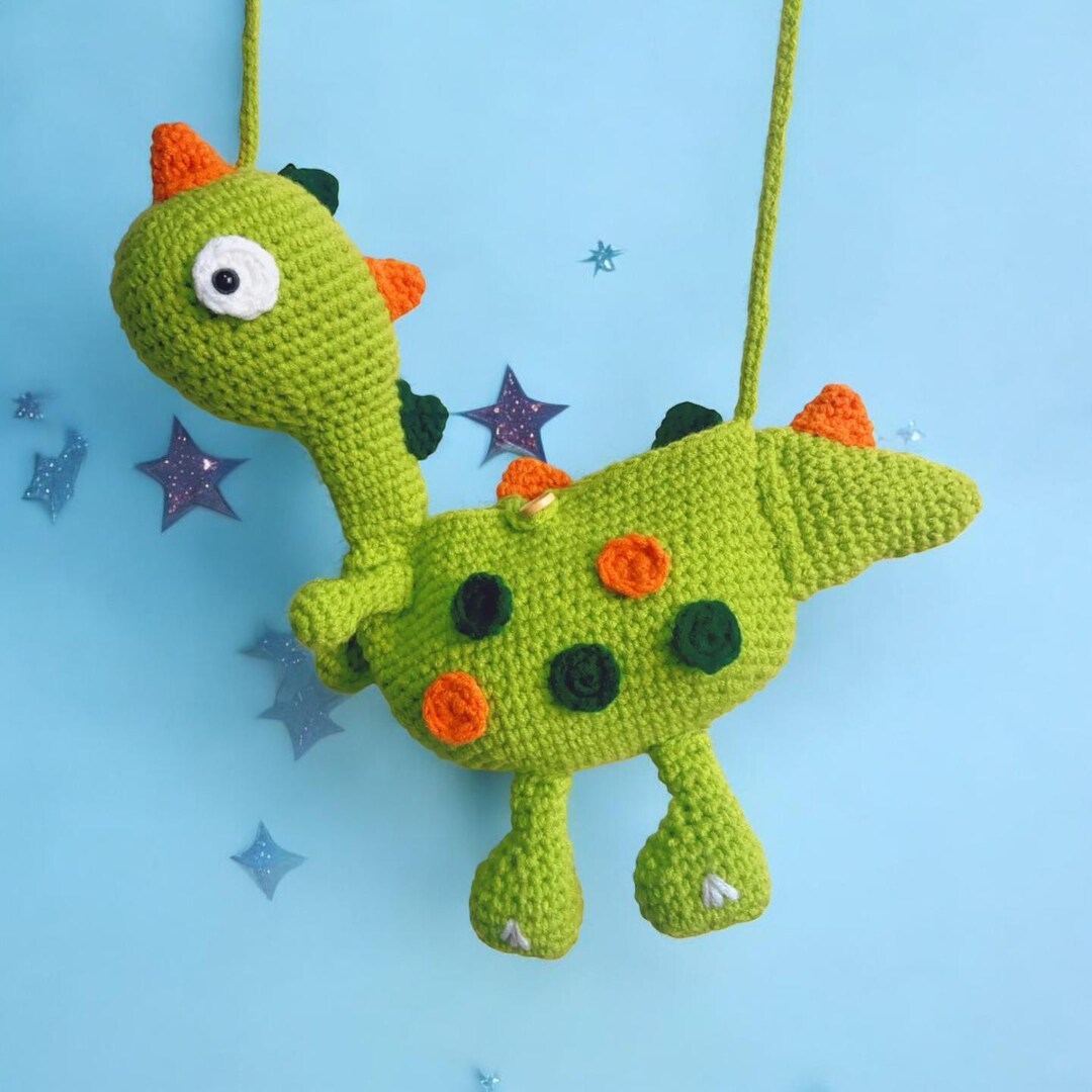 Dinosaur Bag Crochet Pattern Bundle, Dinosaur Purse No-sew Crochet ...