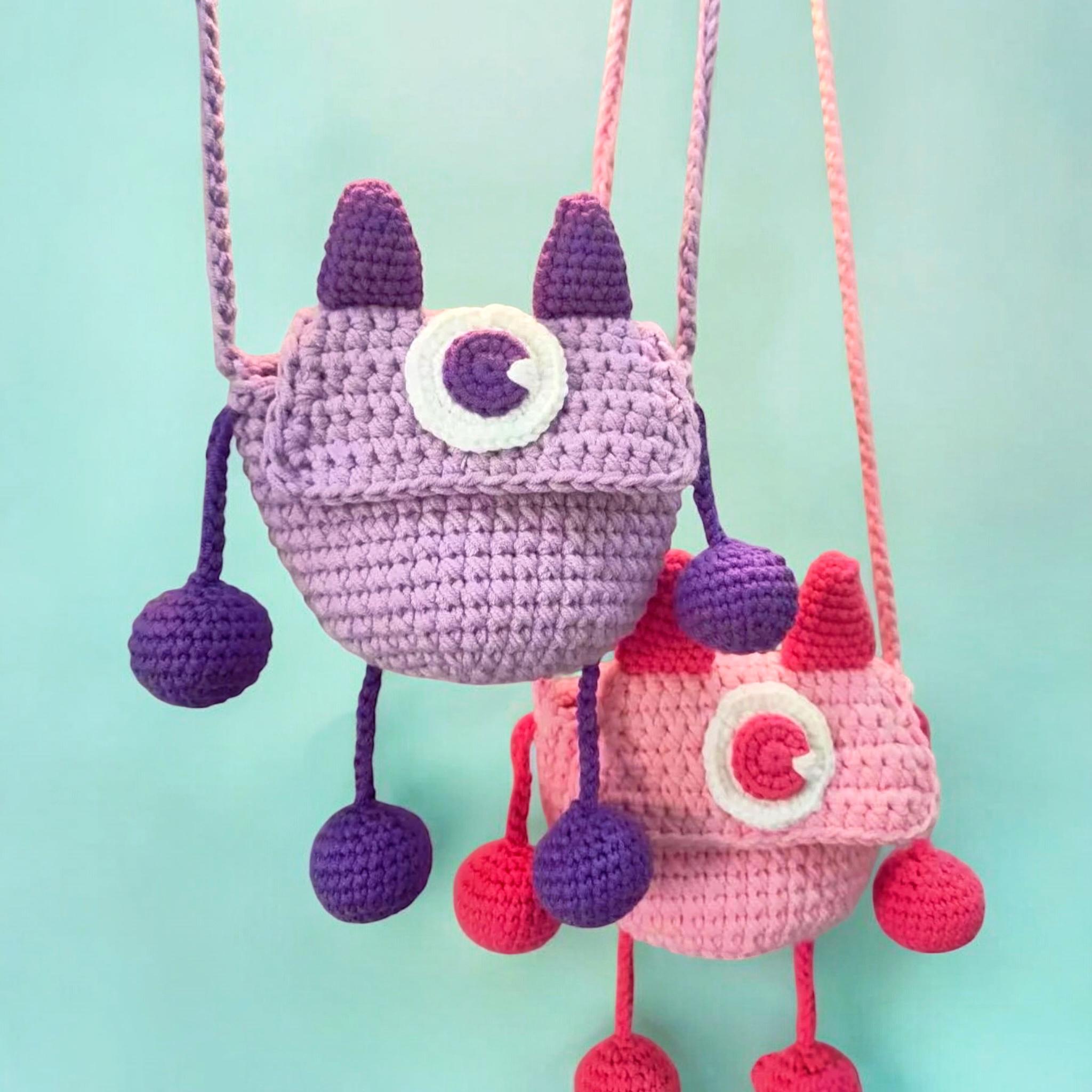 Easy Crochet Alien Handbag Pattern, Crochet Monster Tote Bag, Crochet ...