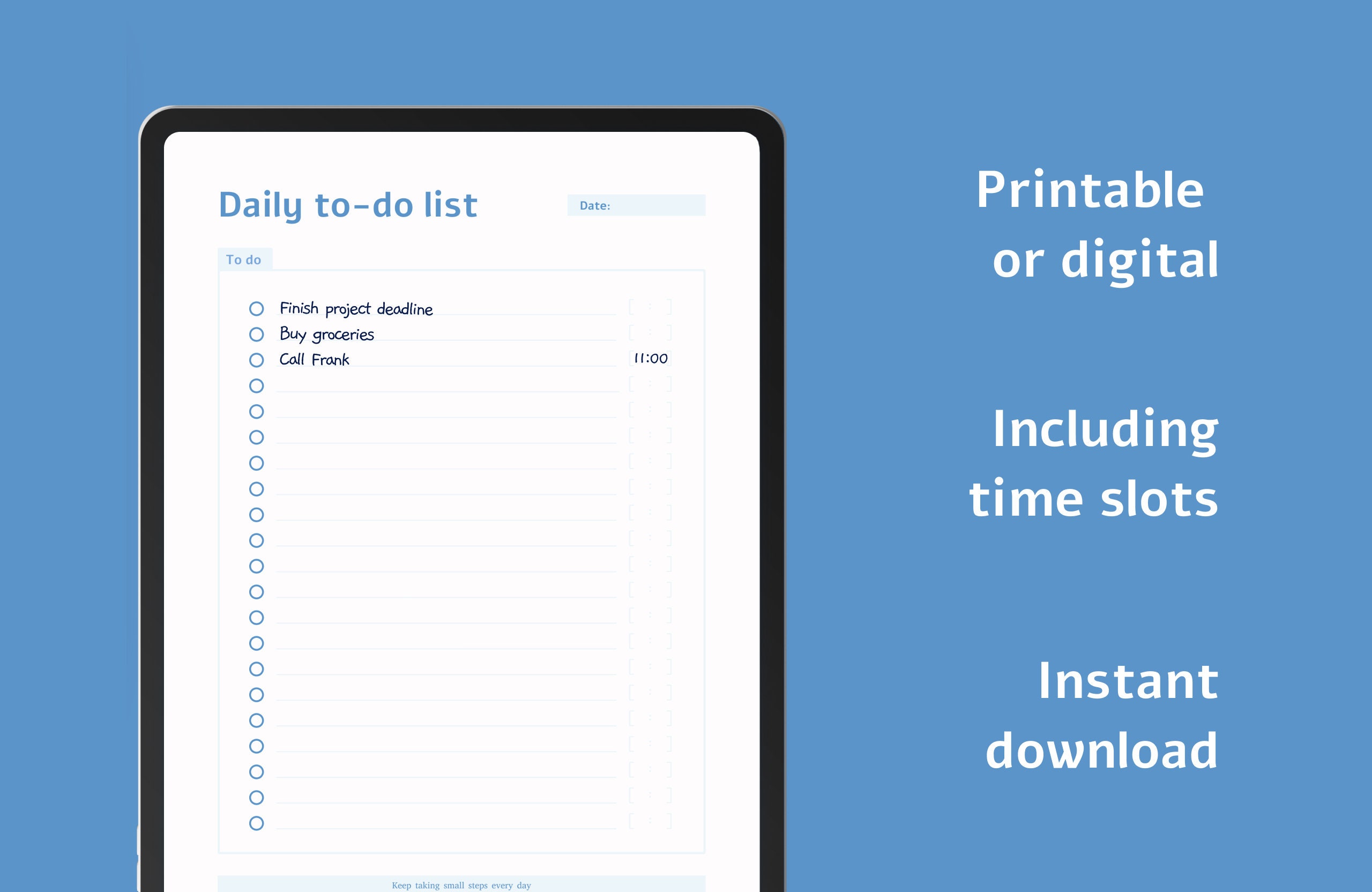 Daily to Do List Printable and Digital Minimal Design to Do List With ...