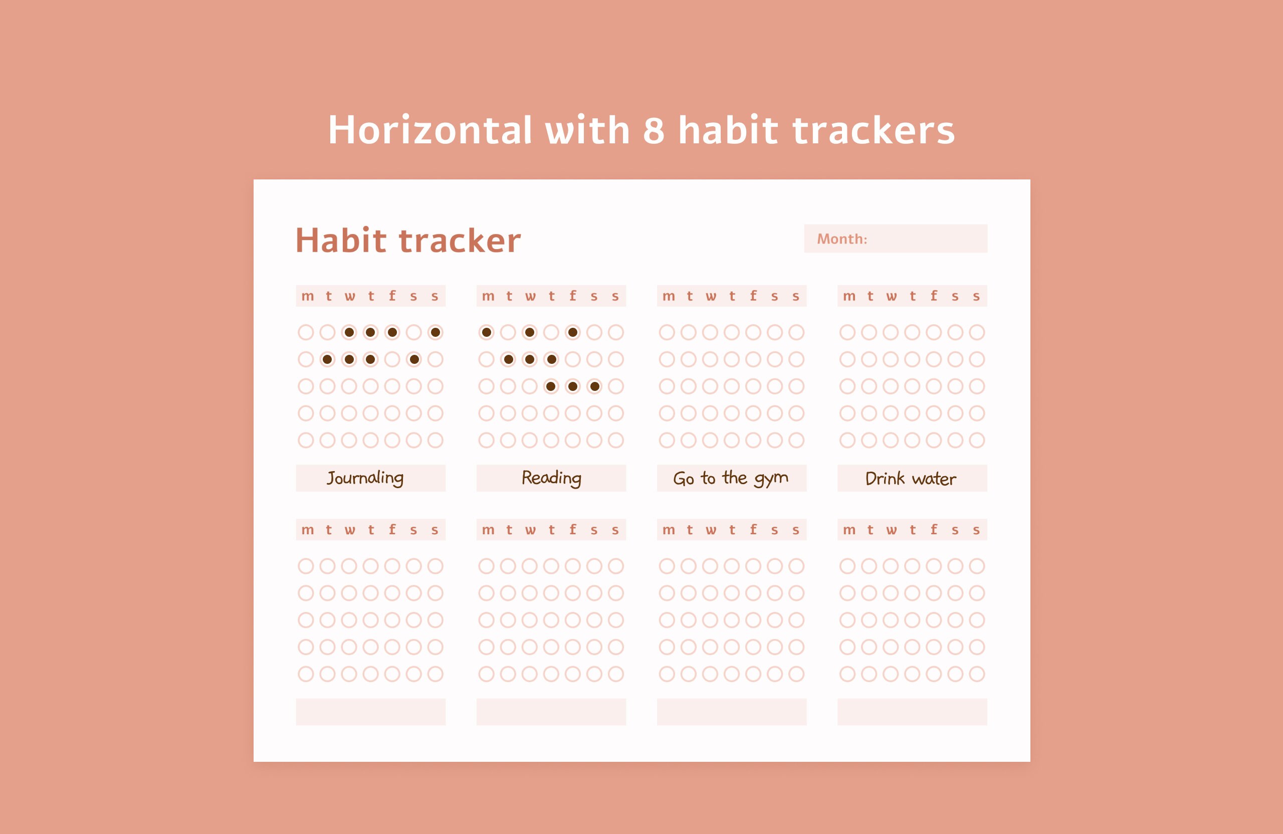 Monthly Habit Tracker Digital/printable - for iPad - Printable PDF ...