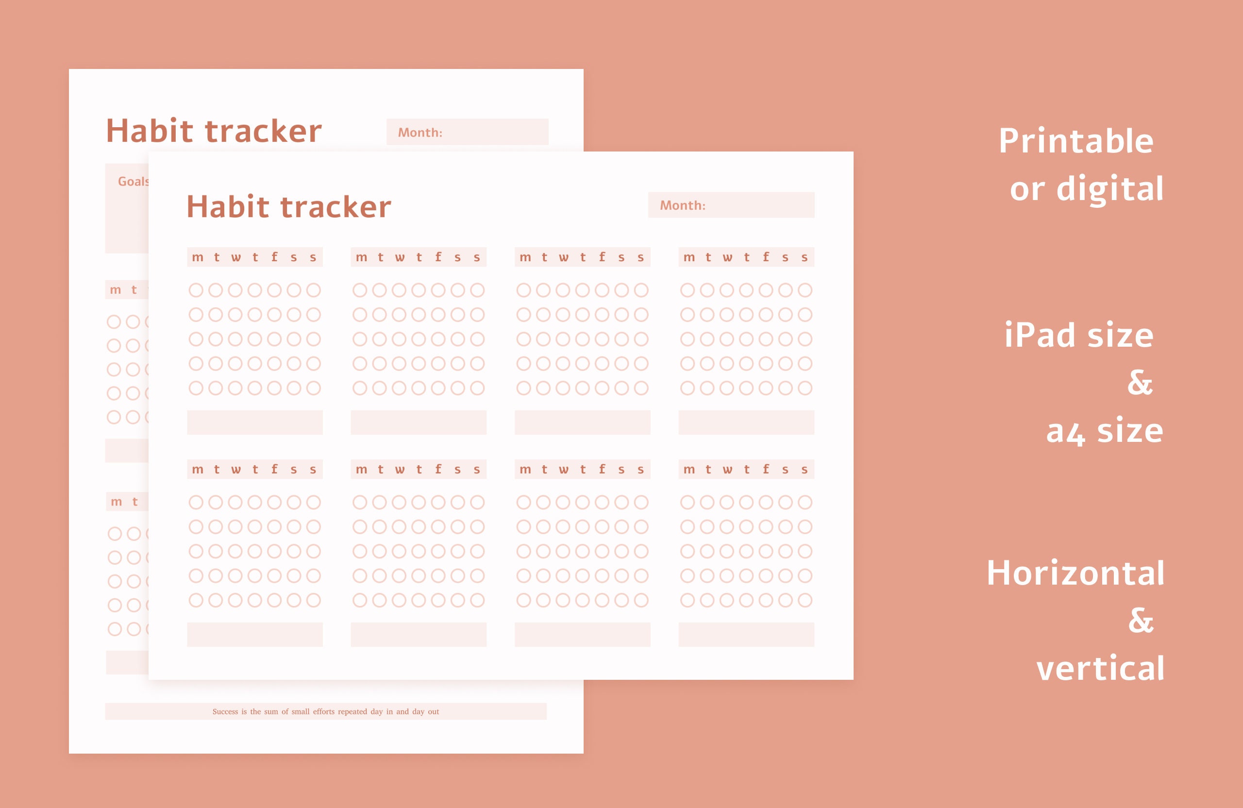 Monthly Habit Tracker Digital/printable - for iPad - Printable PDF ...