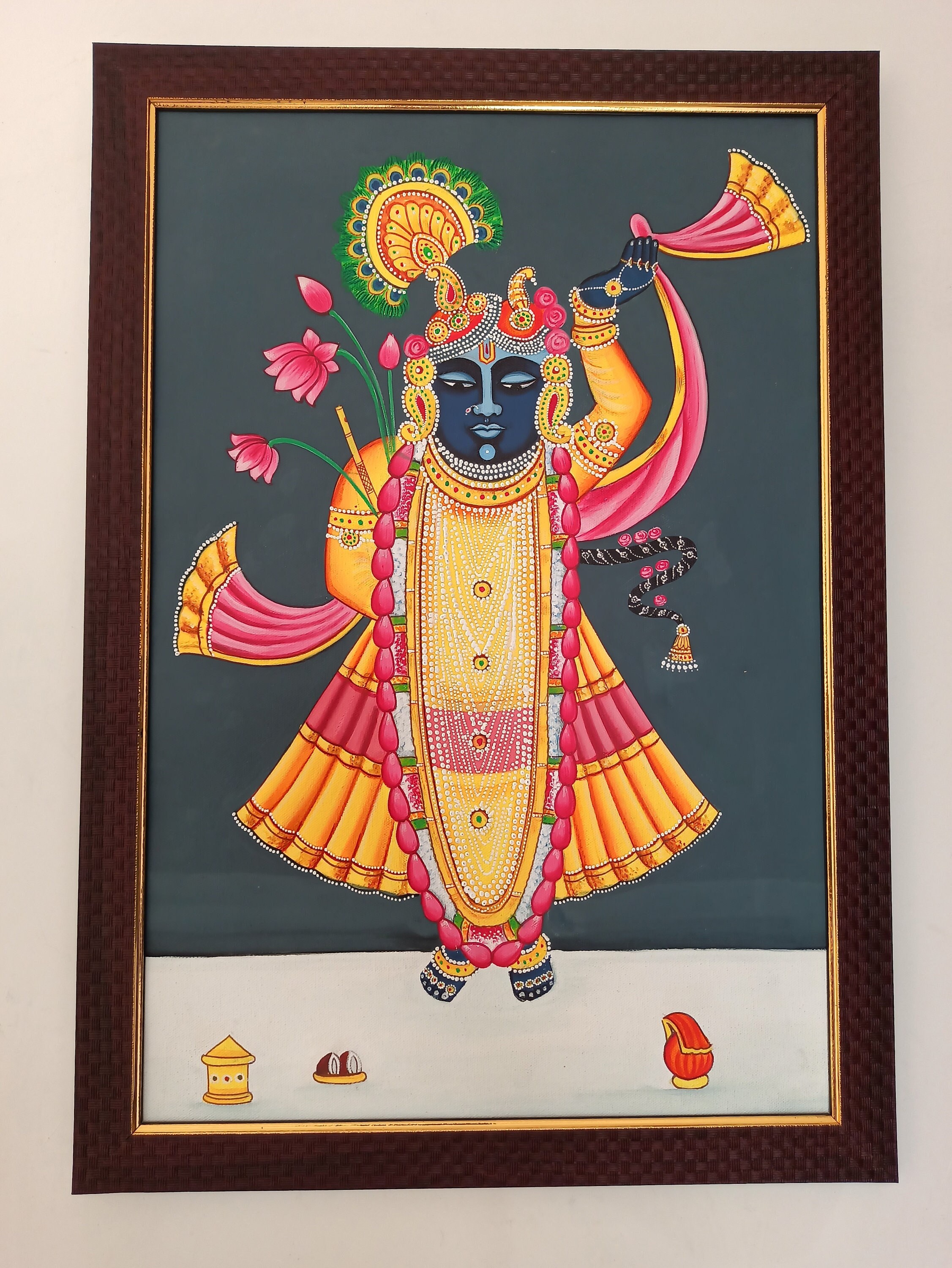Shreenath Ji Handmade Canvas Panting, Indian Artist, Indian Wall Art ...