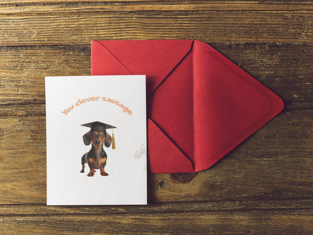 Graduation Card With Dachshund and Scroll Perfect for a Graduation ...