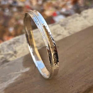 Spinner Bangle Solid Silver Bangle Hammered Bangle Wide Bangle 925 Sterling Silver Bangle Fidget ...