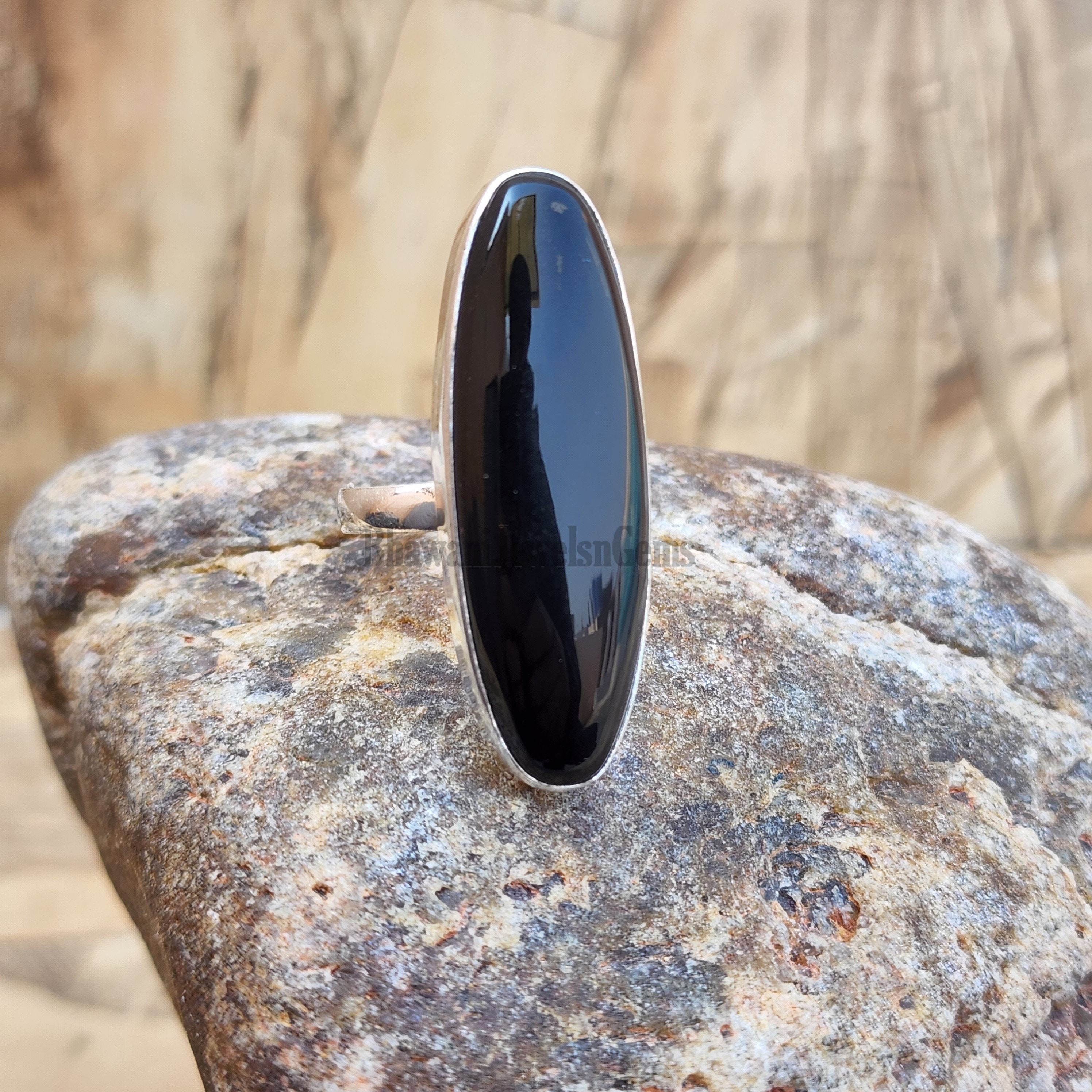 Black Onyx Statement Ring 925 Sterling Silver Ring - Etsy