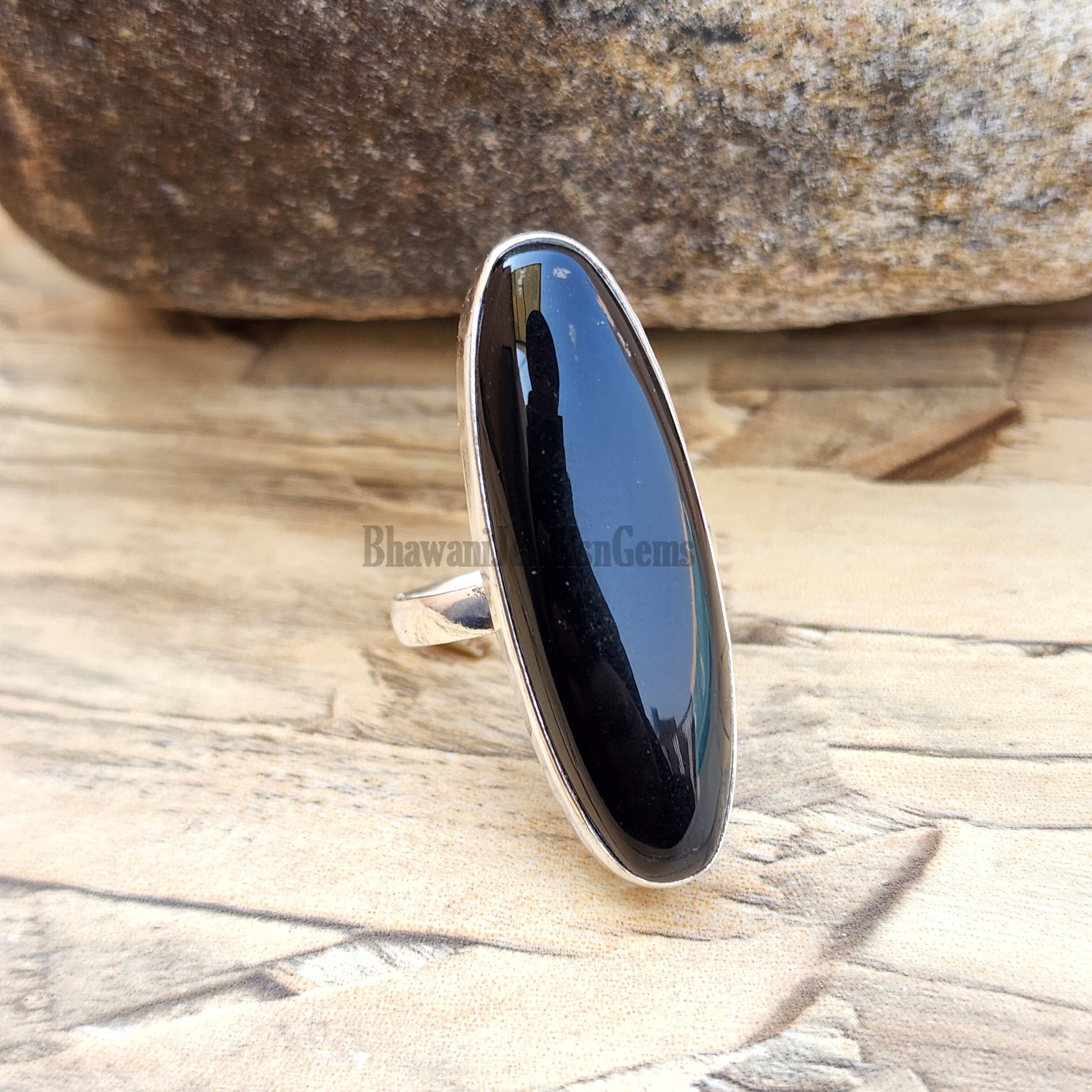 Black Onyx Statement Ring 925 Sterling Silver Ring - Etsy