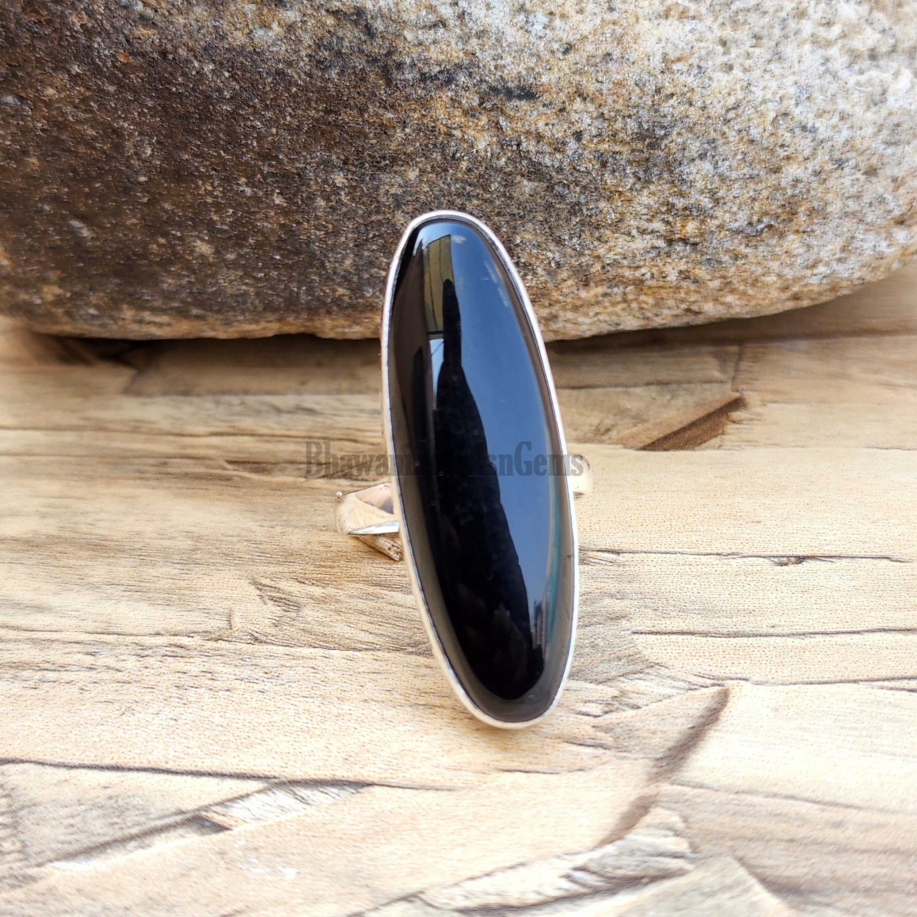 Black Onyx Statement Ring 925 Sterling Silver Ring - Etsy