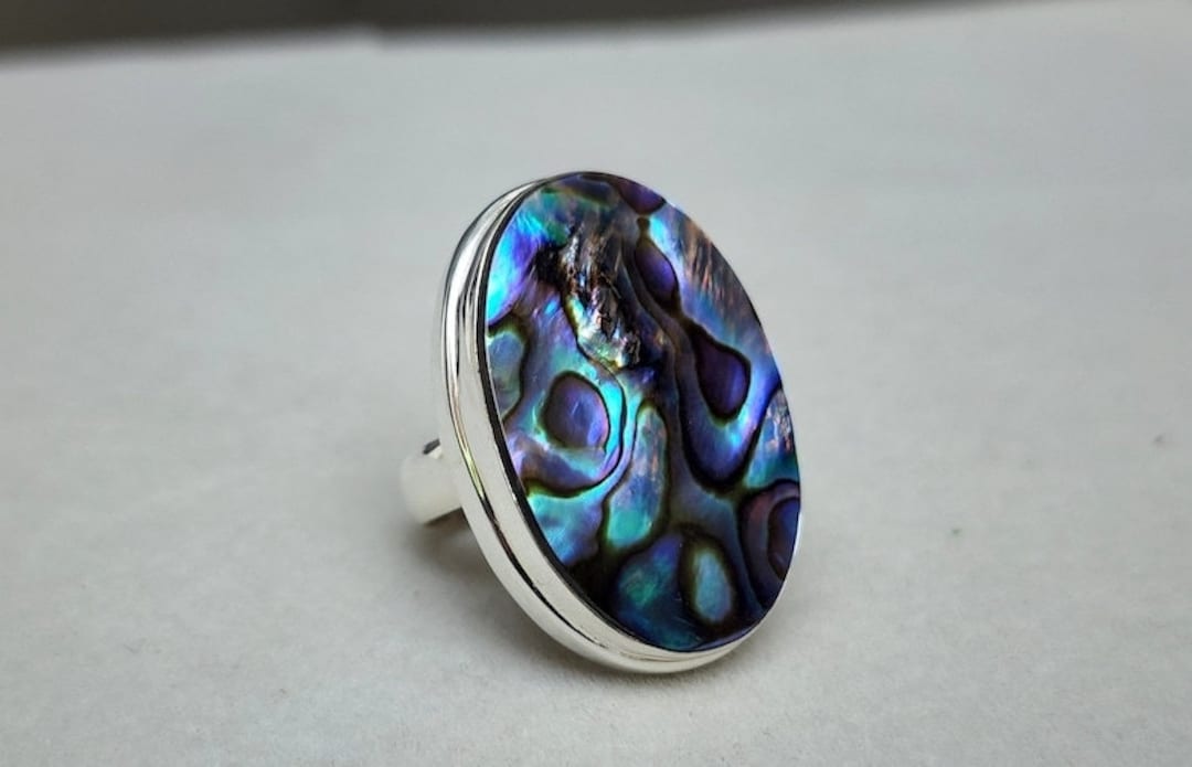 Sterling Silver Abalone Ring Abalone Shell Silver Ring 925 Solid ...