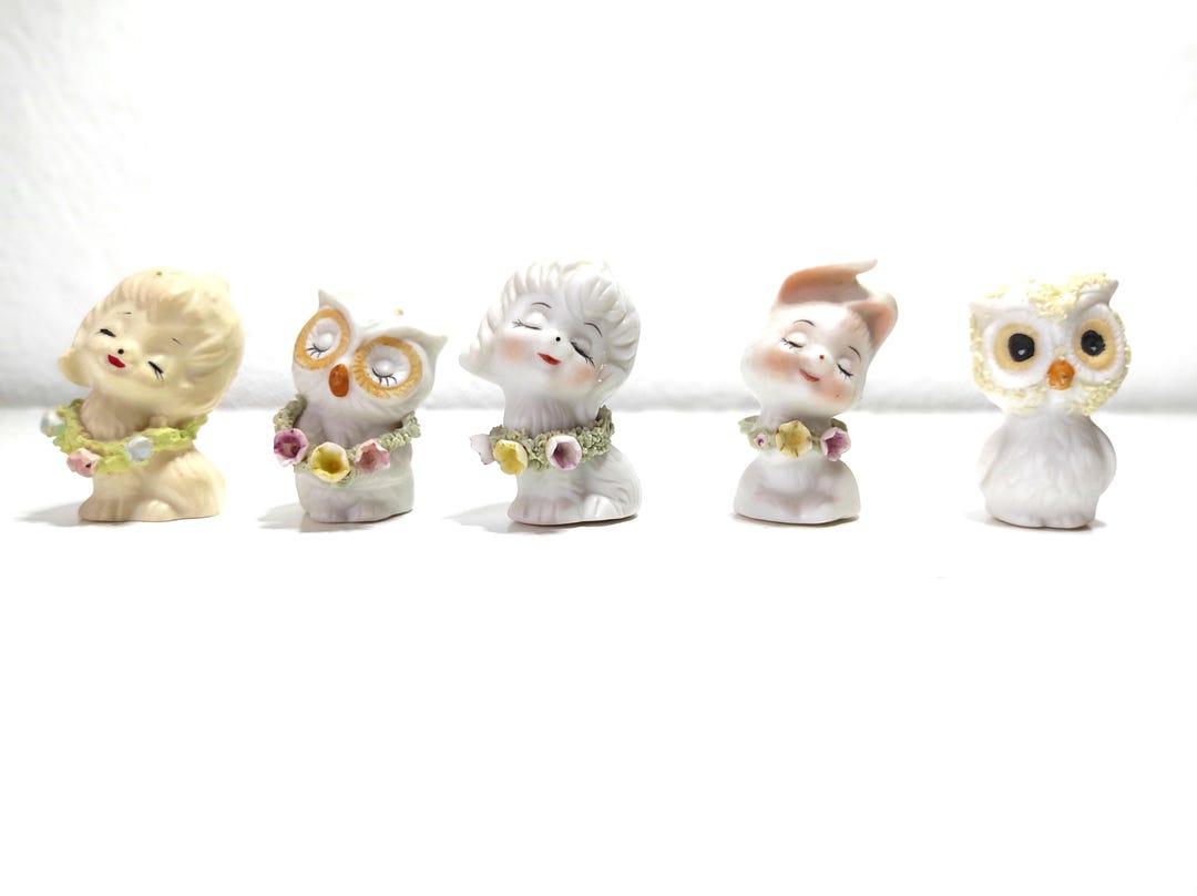 Cute Little Animal Figurines. Set of 5 Pieces. - Etsy