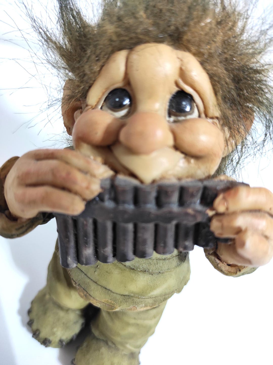 Rare Vintage Troll Playing Pan Flute Figurine - Etsy