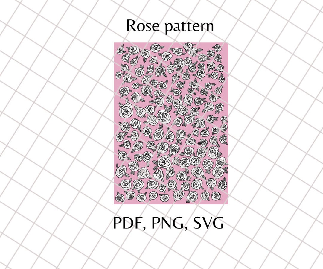 Digital Rose Pattern (pink) - Etsy