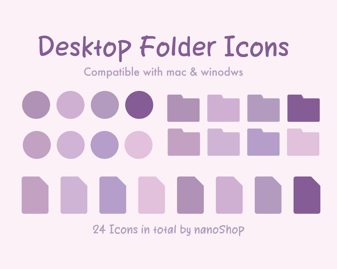 Pastel Purple Folder Icons for Mac and Windows Desktop Icons - Etsy