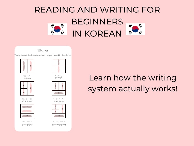Korean Reading and Writing for Beginners |korean Language Study ...