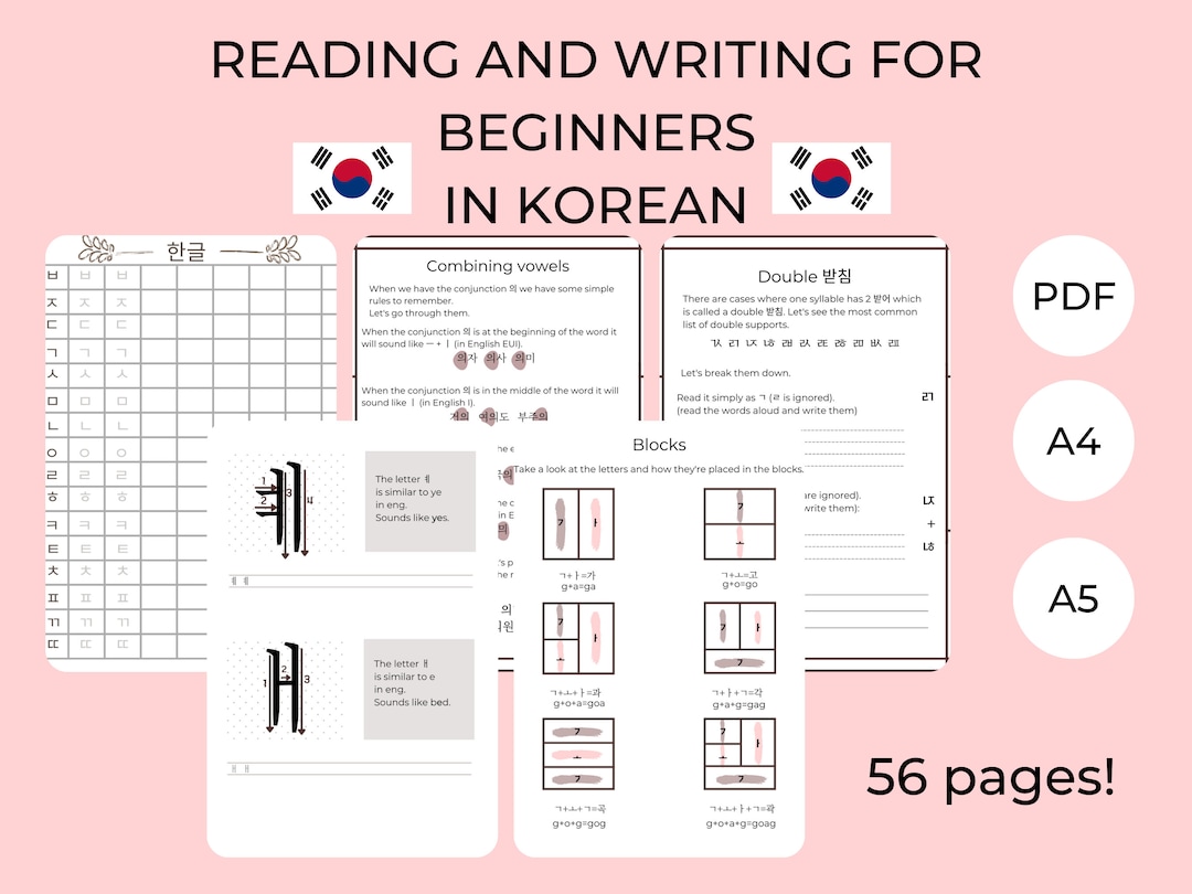 Korean Reading and Writing for Beginners |korean Language Study ...