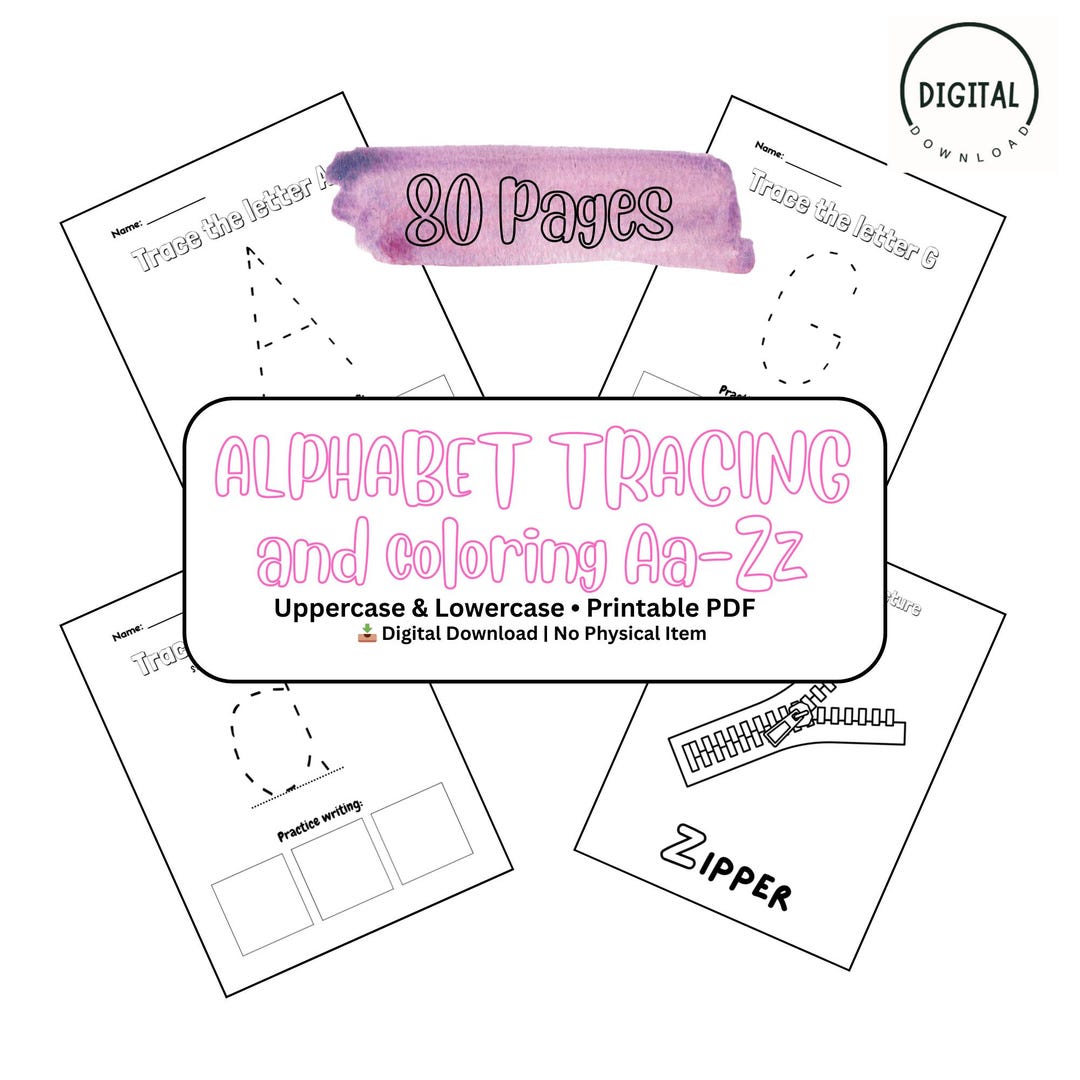 Alphabet Tracing Worksheets A–Z | Uppercase & Lowercase Letters | Trace ...