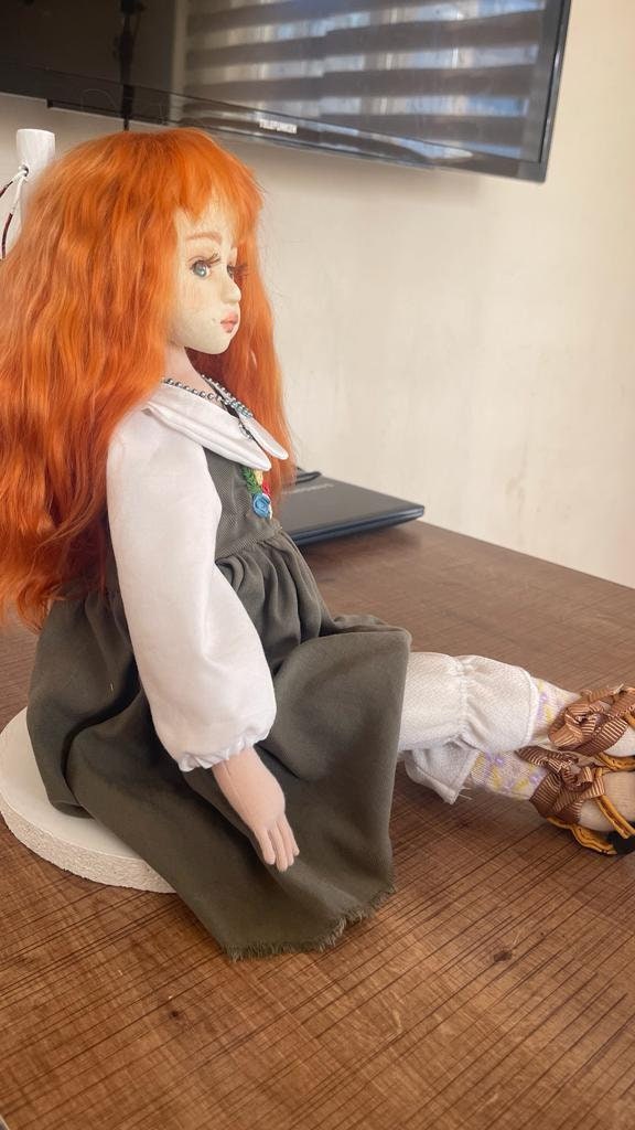 Fabric Doll Red Haired Cute Doll - Etsy