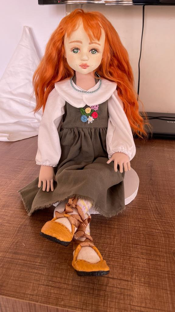 Fabric Doll Red Haired Cute Doll - Etsy