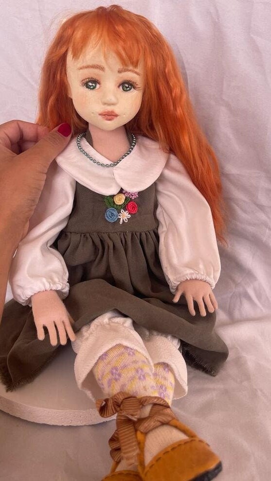 Fabric Doll Red Haired Cute Doll - Etsy